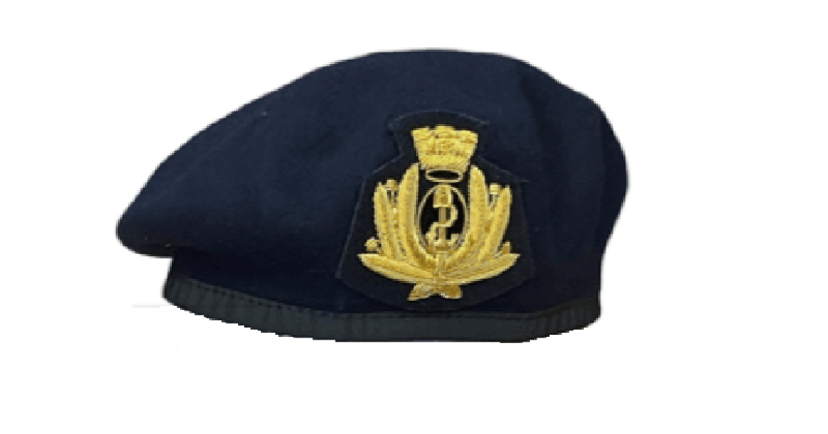 Basco blu con fregio Marina Militare in canottiglia