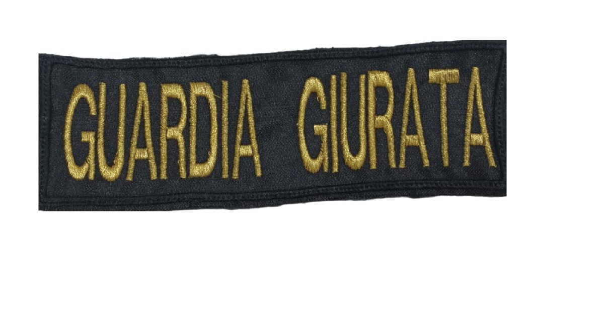 Patch Guardia Giurata GPG grande 14x4,5 nero/oro - Patch Guardie ...